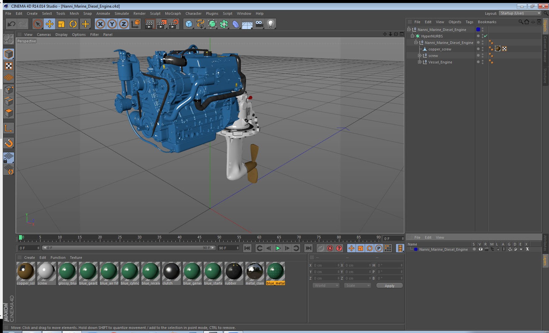 3D nanni marine diesel engine - TurboSquid 1400778