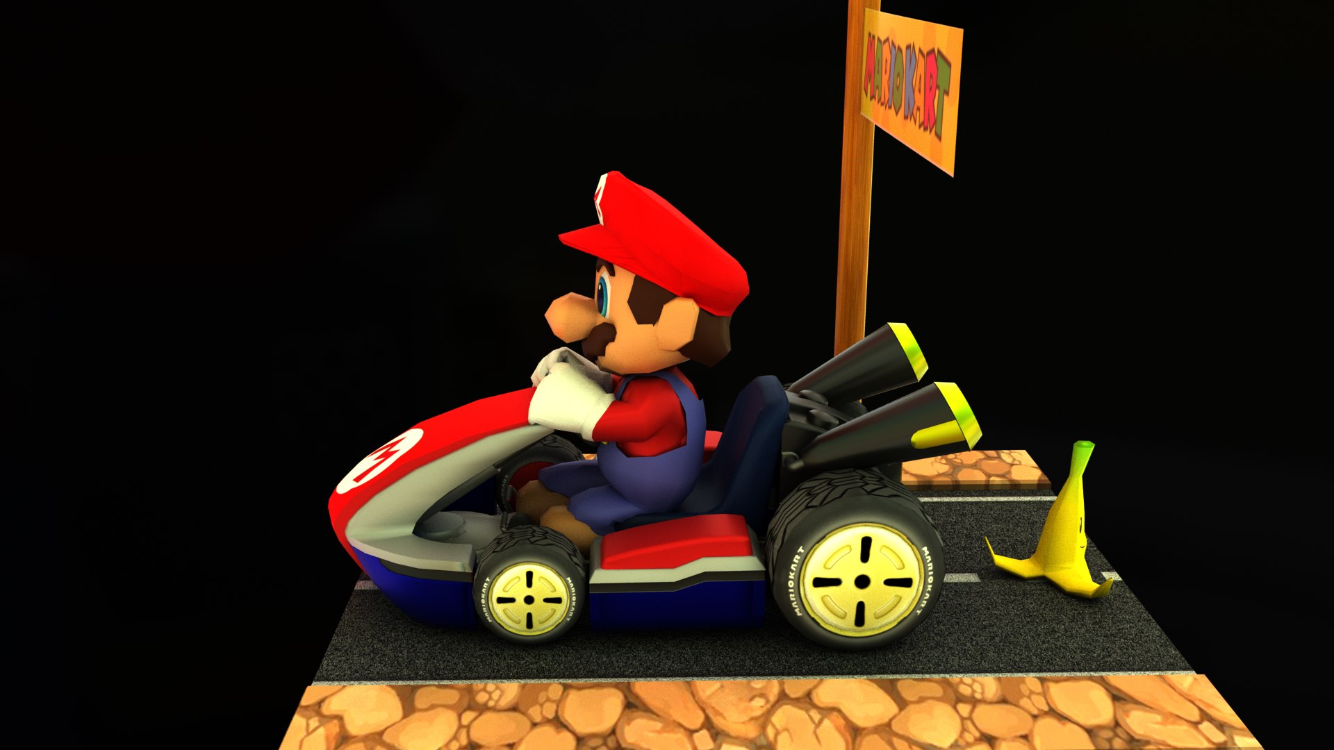 3D mario with the kart fine model - TurboSquid 2043856