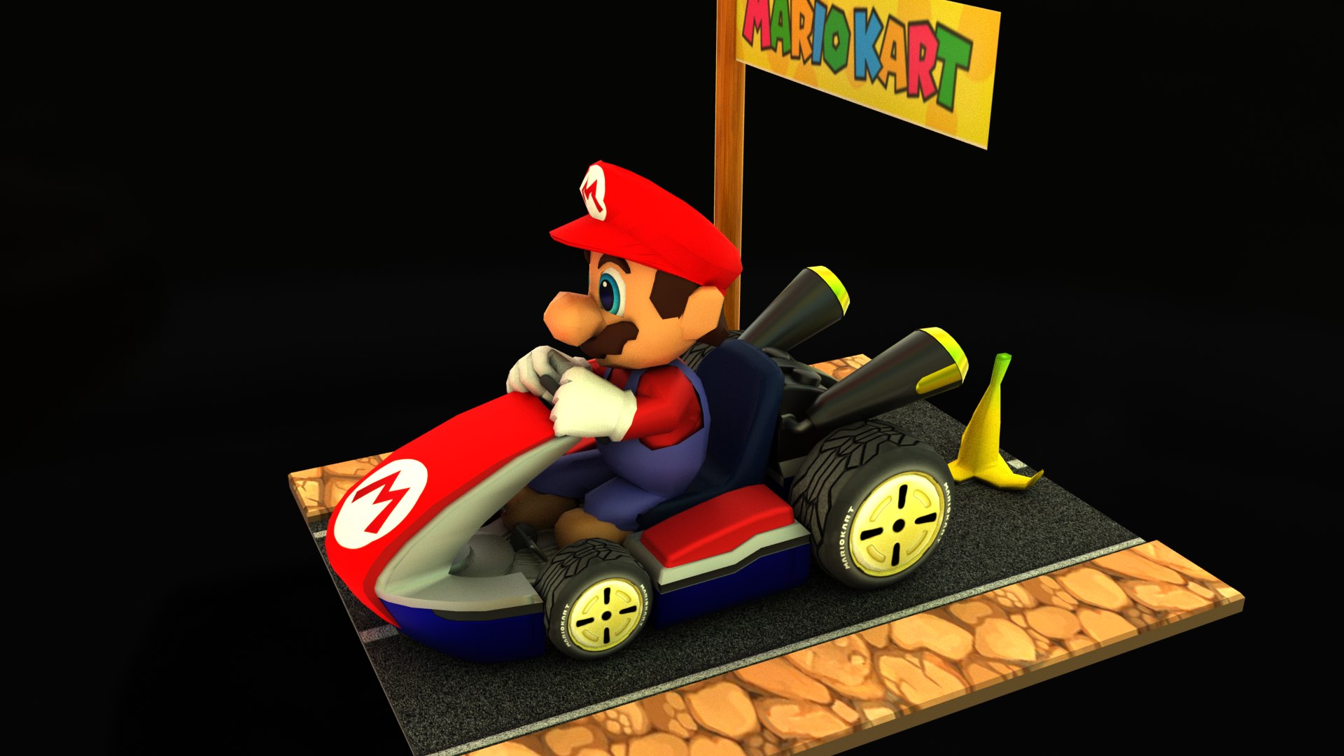 3D mario with the kart fine model - TurboSquid 2043856