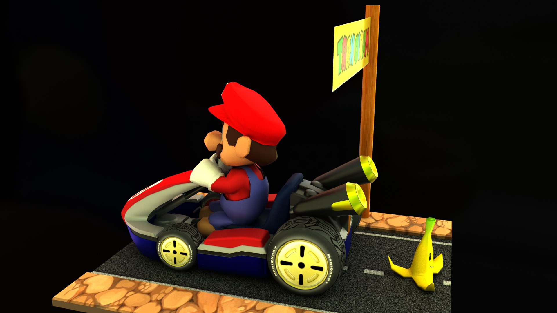 3D mario with the kart fine model - TurboSquid 2043856