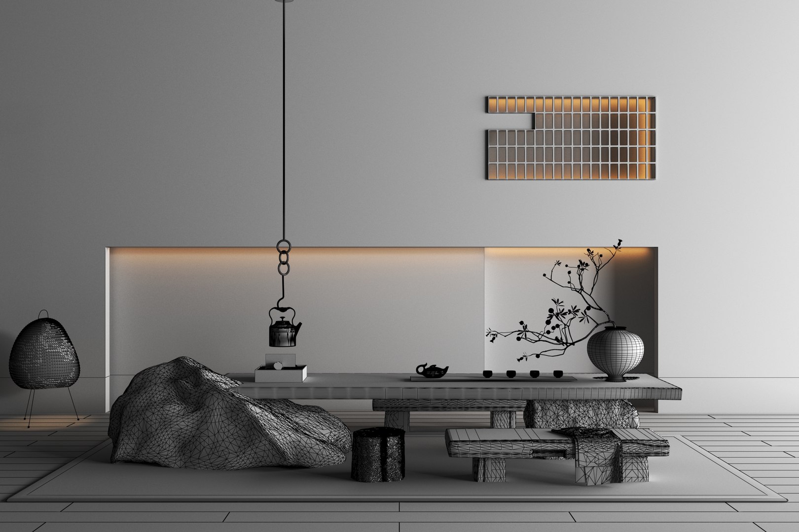 3D Chinese Tea Room Interior Design - TurboSquid 2183503
