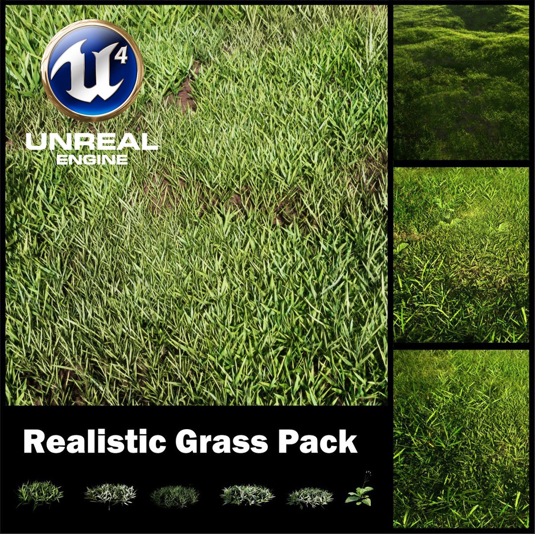 Grass Pack Unreal Engine 3D - TurboSquid 1375548