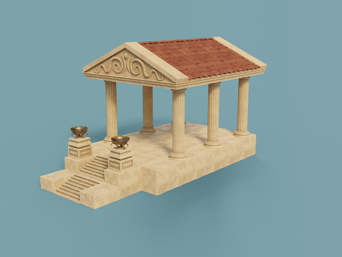3D Ancient Temple Building Set - TurboSquid 1845889