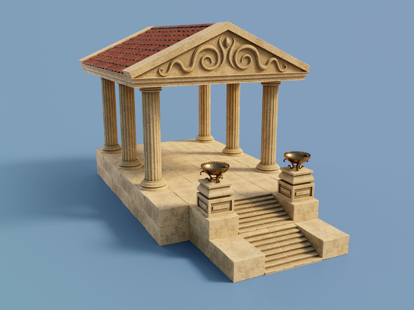 3D Ancient Temple Building Set - TurboSquid 1845889