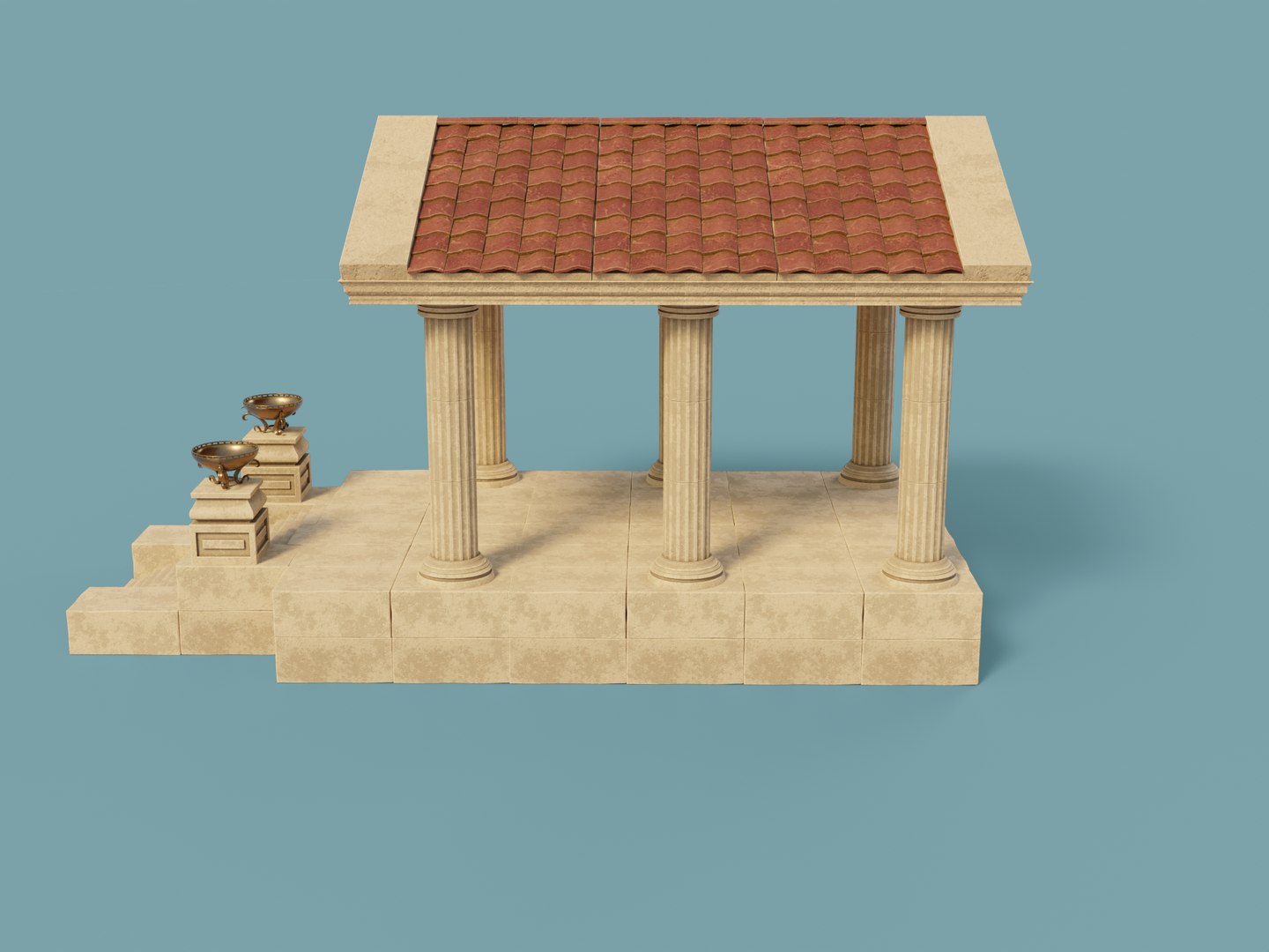 3D Ancient Temple Building Set - TurboSquid 1845889