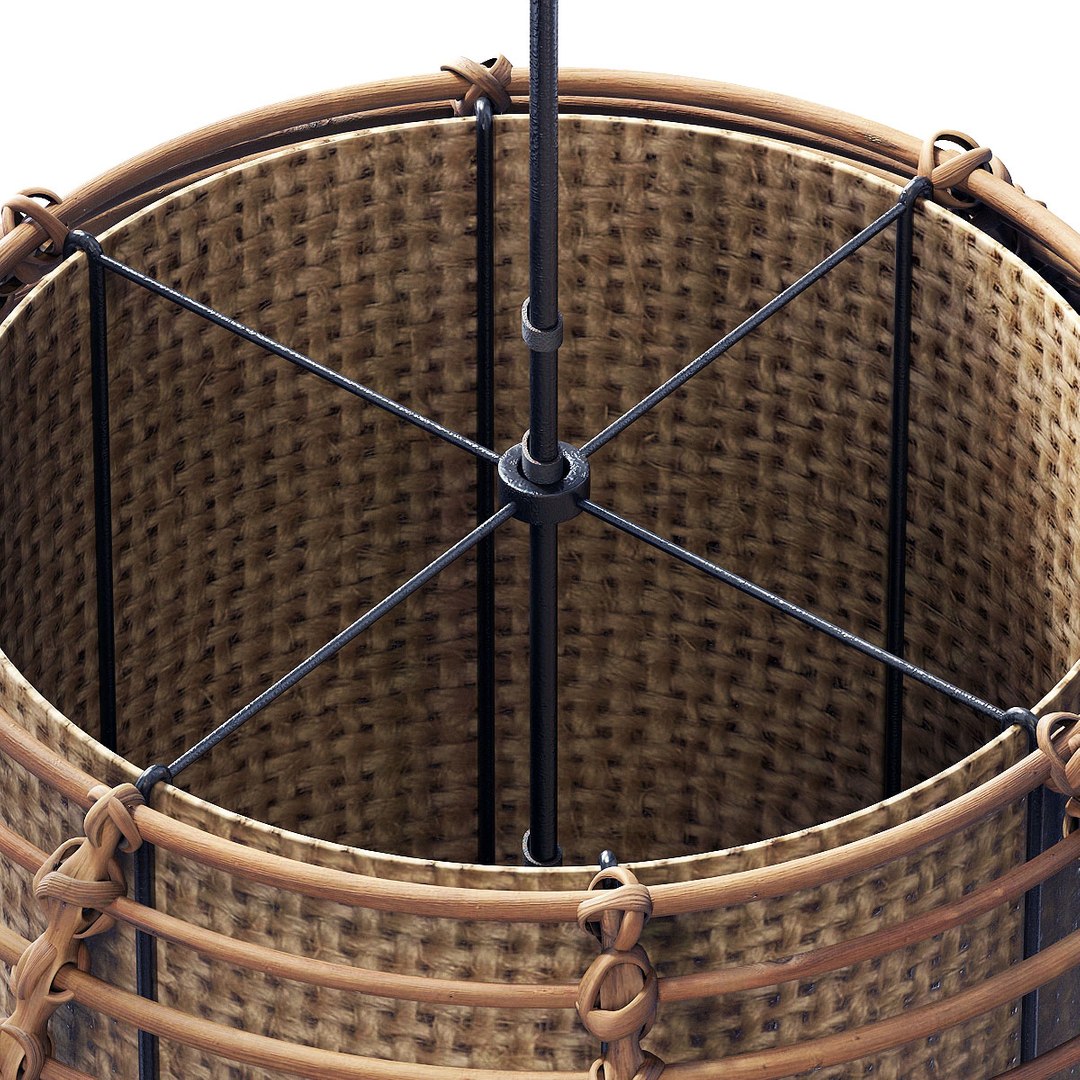 3D Lamp wicker branch rattan Barrel - TurboSquid 1730416