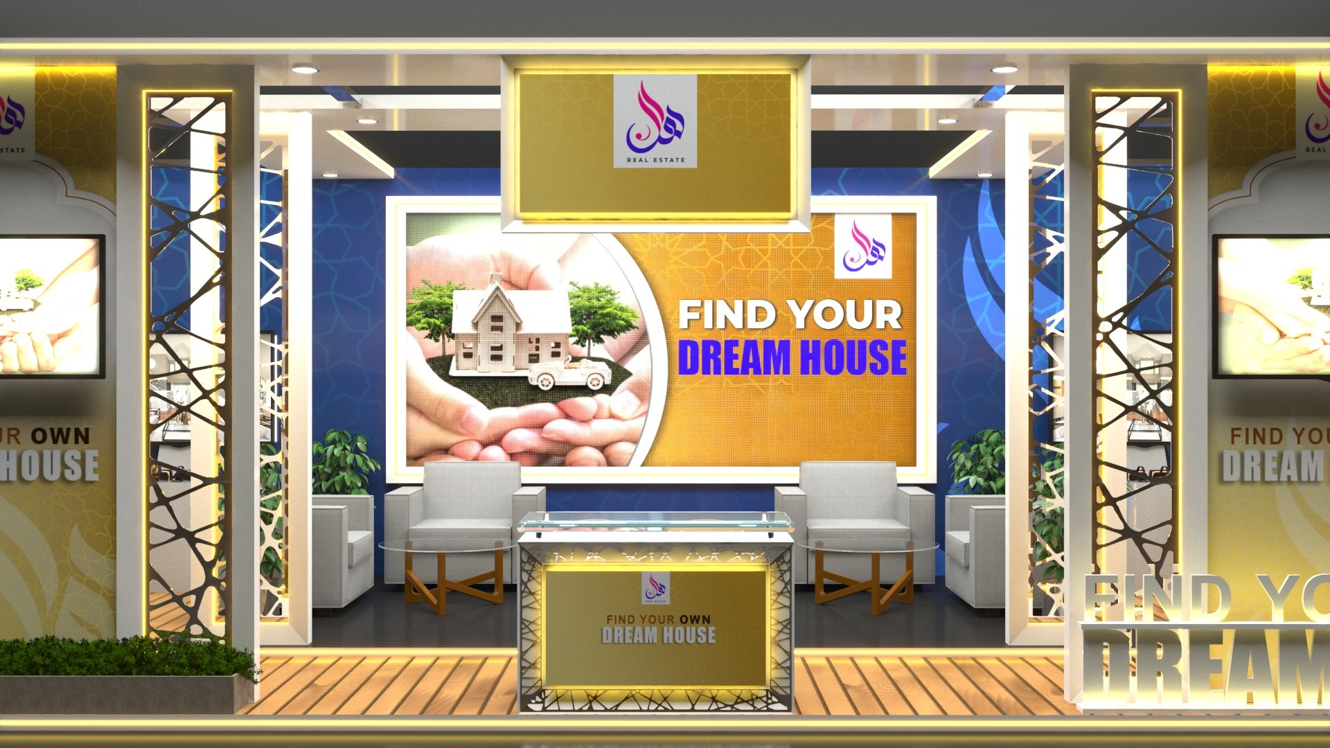 Real Estate Exhibition Stand Stall 3D Model - TurboSquid 2210527