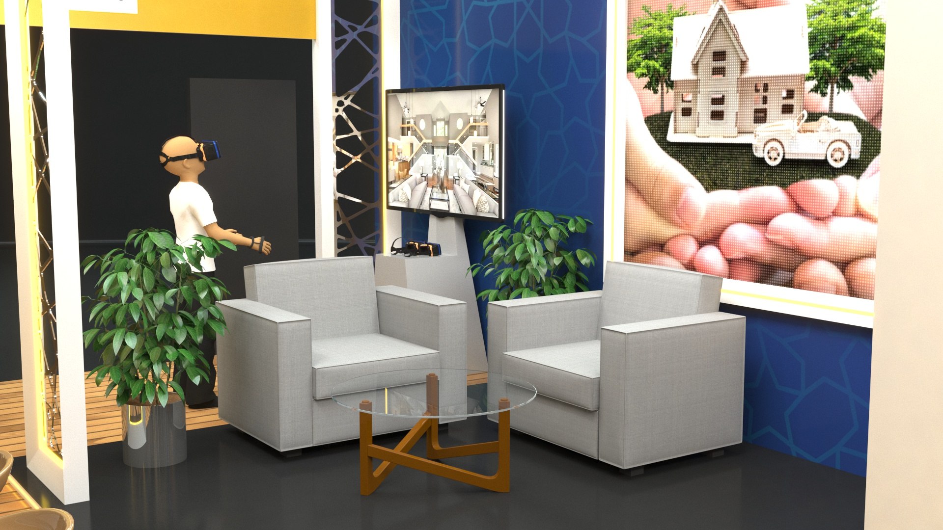 Real Estate Exhibition Stand Stall 3D Model - TurboSquid 2210527