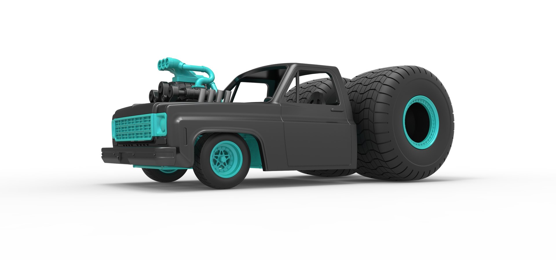 Diecast Concept dragster truck Scale 1 to 25 model - TurboSquid 2060420