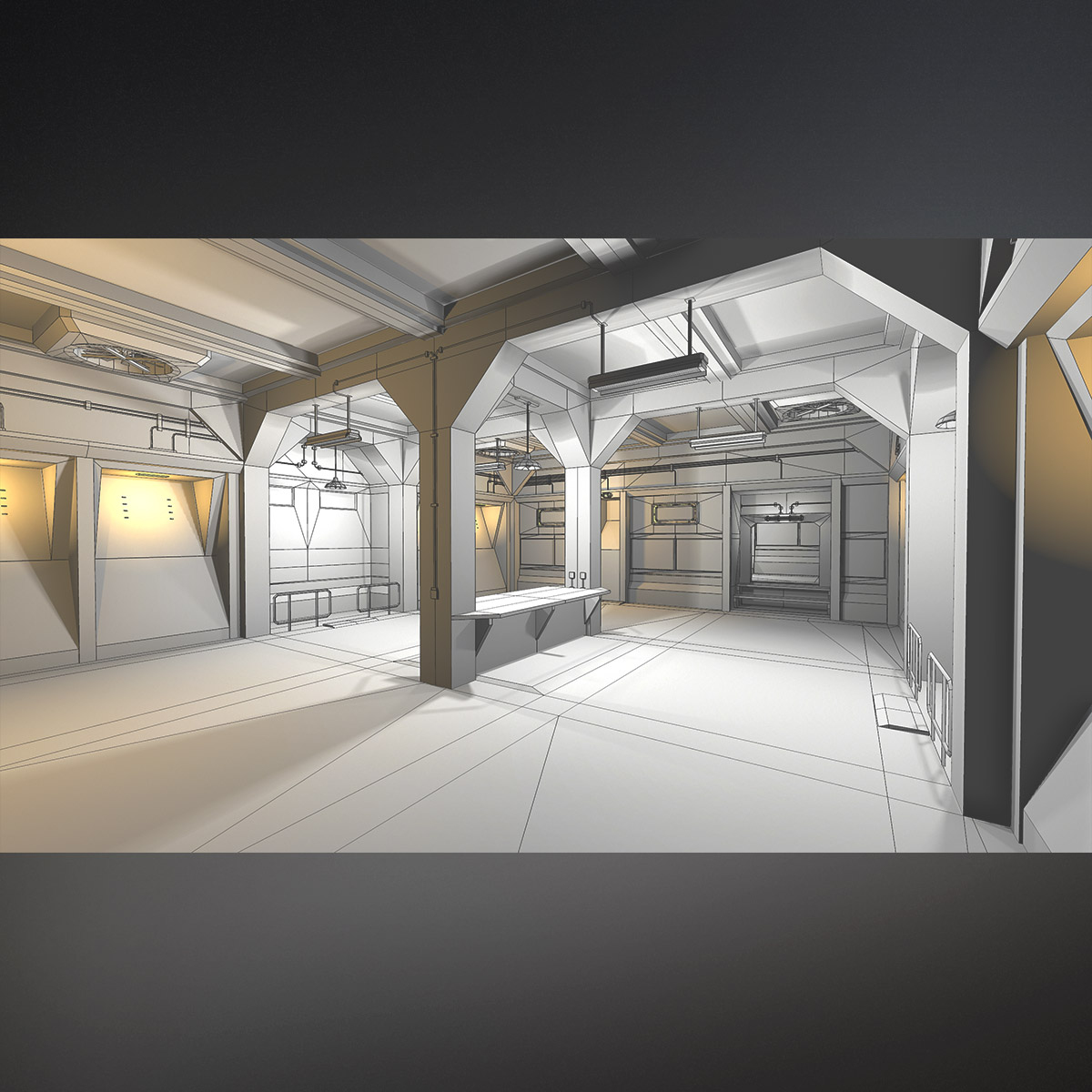 3ds sci-fi interior armory