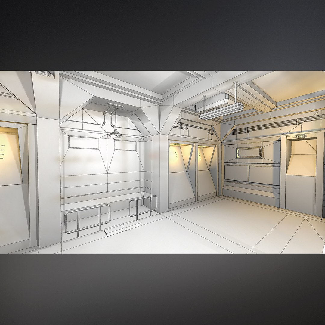 3ds Sci-fi Interior Armory