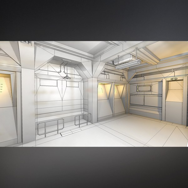 3ds sci-fi interior armory