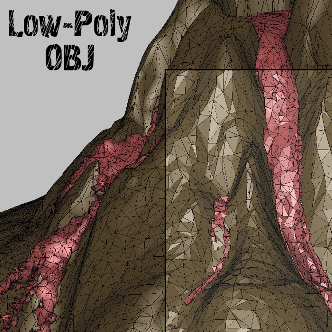 3ds Max Volcano V-ray Scanline Low-poly