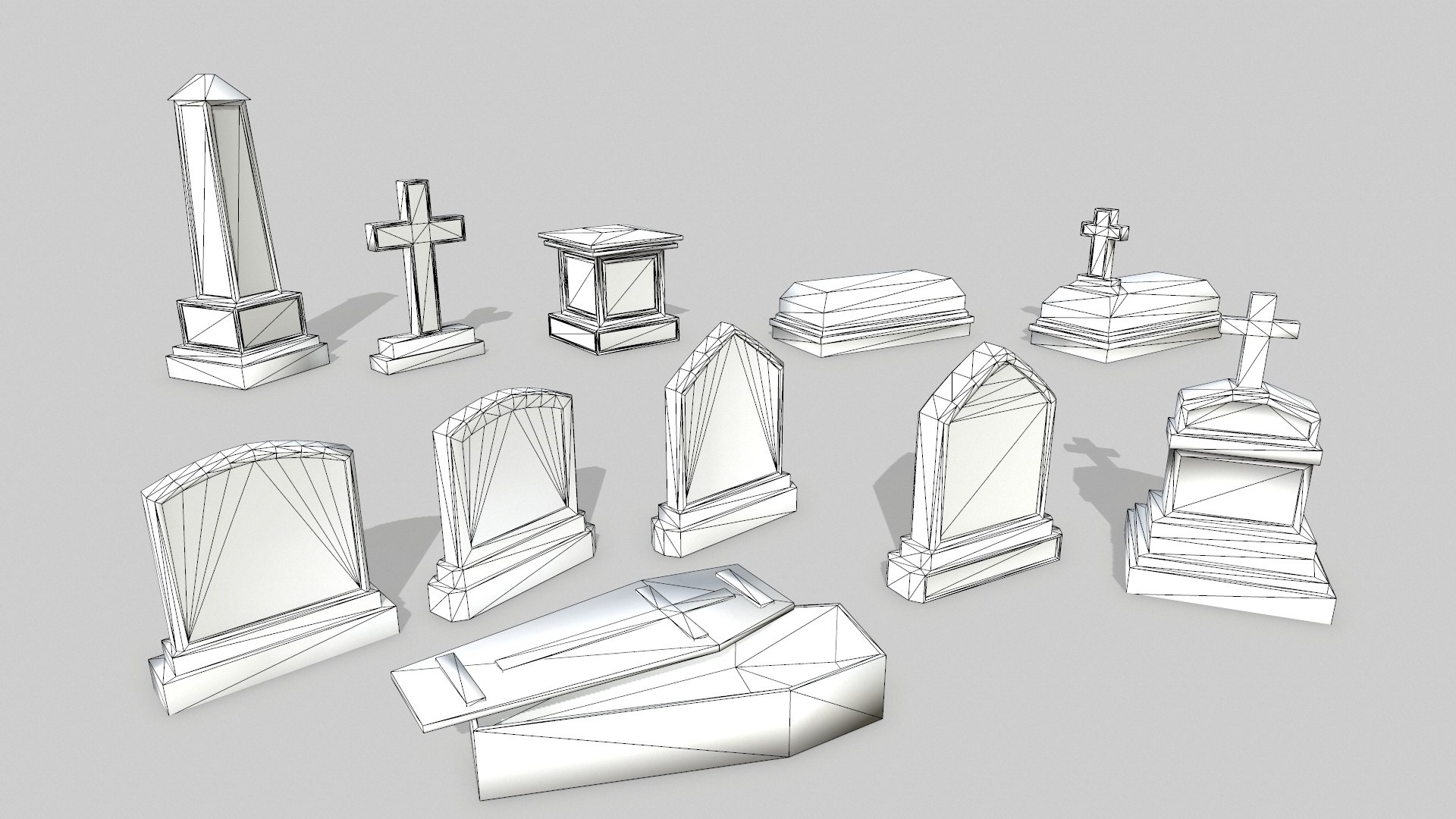 Tombstone Set 3D Model - TurboSquid 1717318