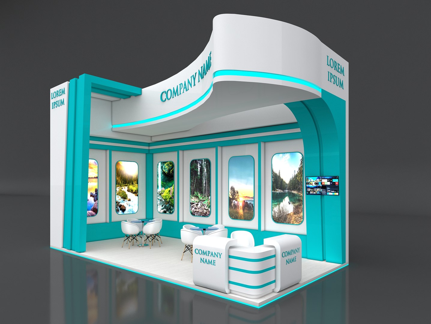 3D booth exhibit stand model - TurboSquid 1677397