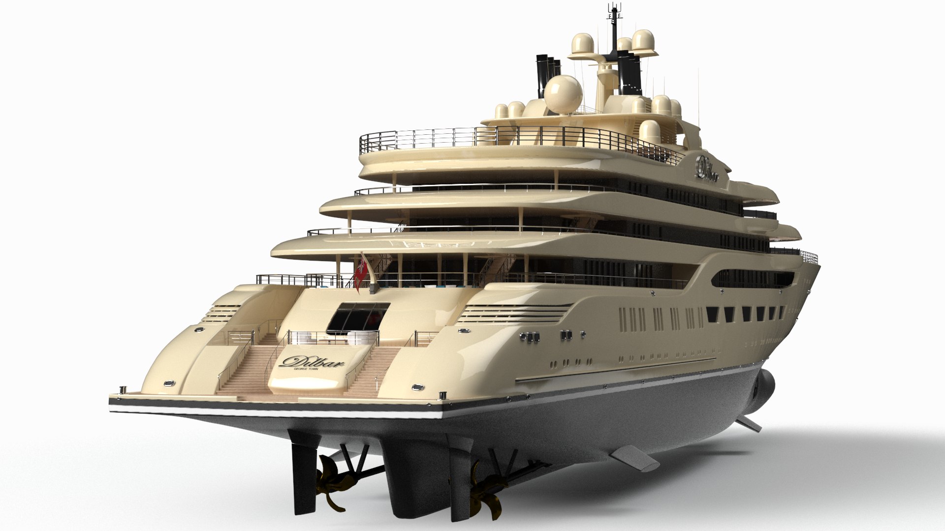 Lurssen Dilbar Superyacht Dynamic Simulation 3D model - TurboSquid 2084927