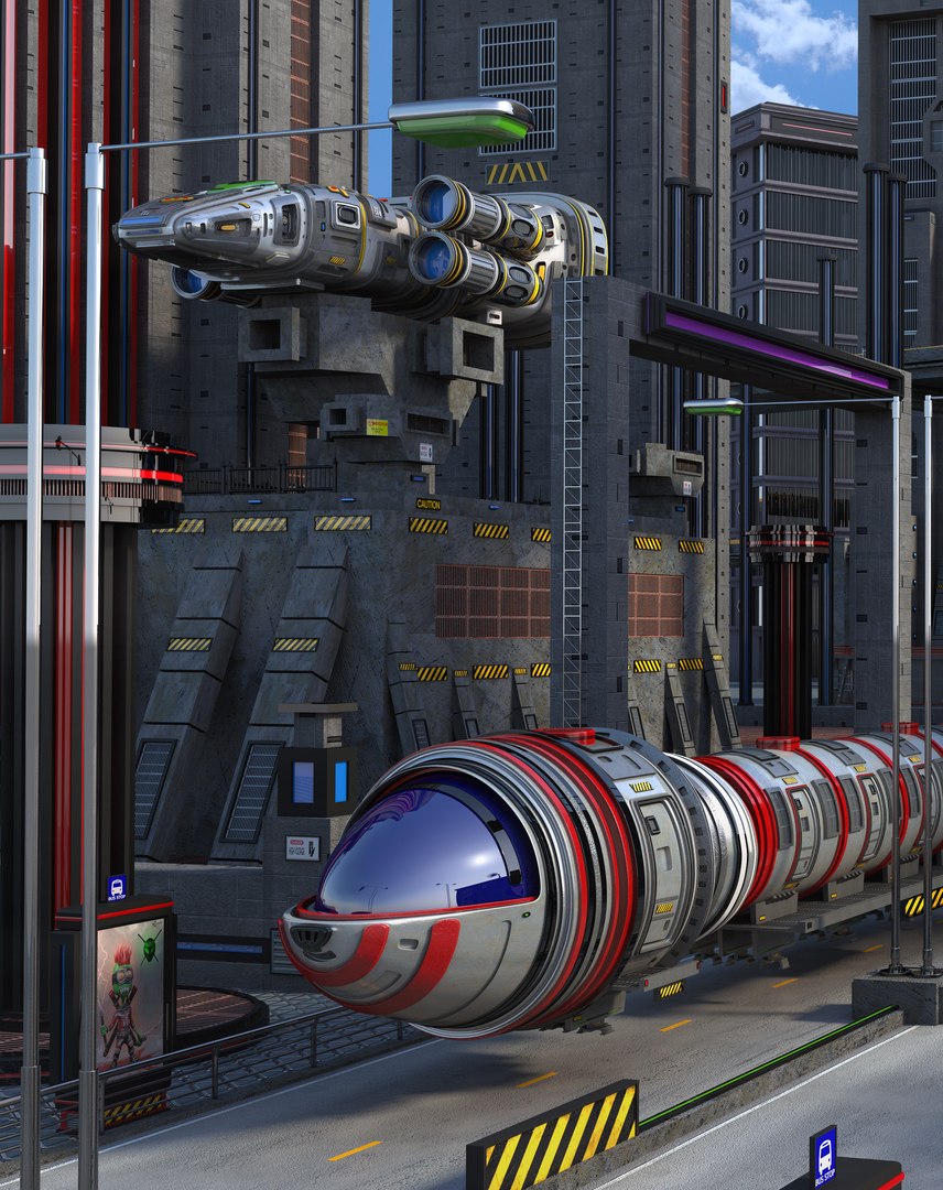Sci-fi Street 3D Model - TurboSquid 1493741