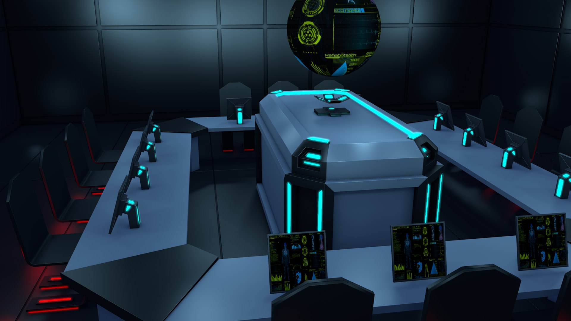 Sci Fi Black Room 3D Model - TurboSquid 2339917