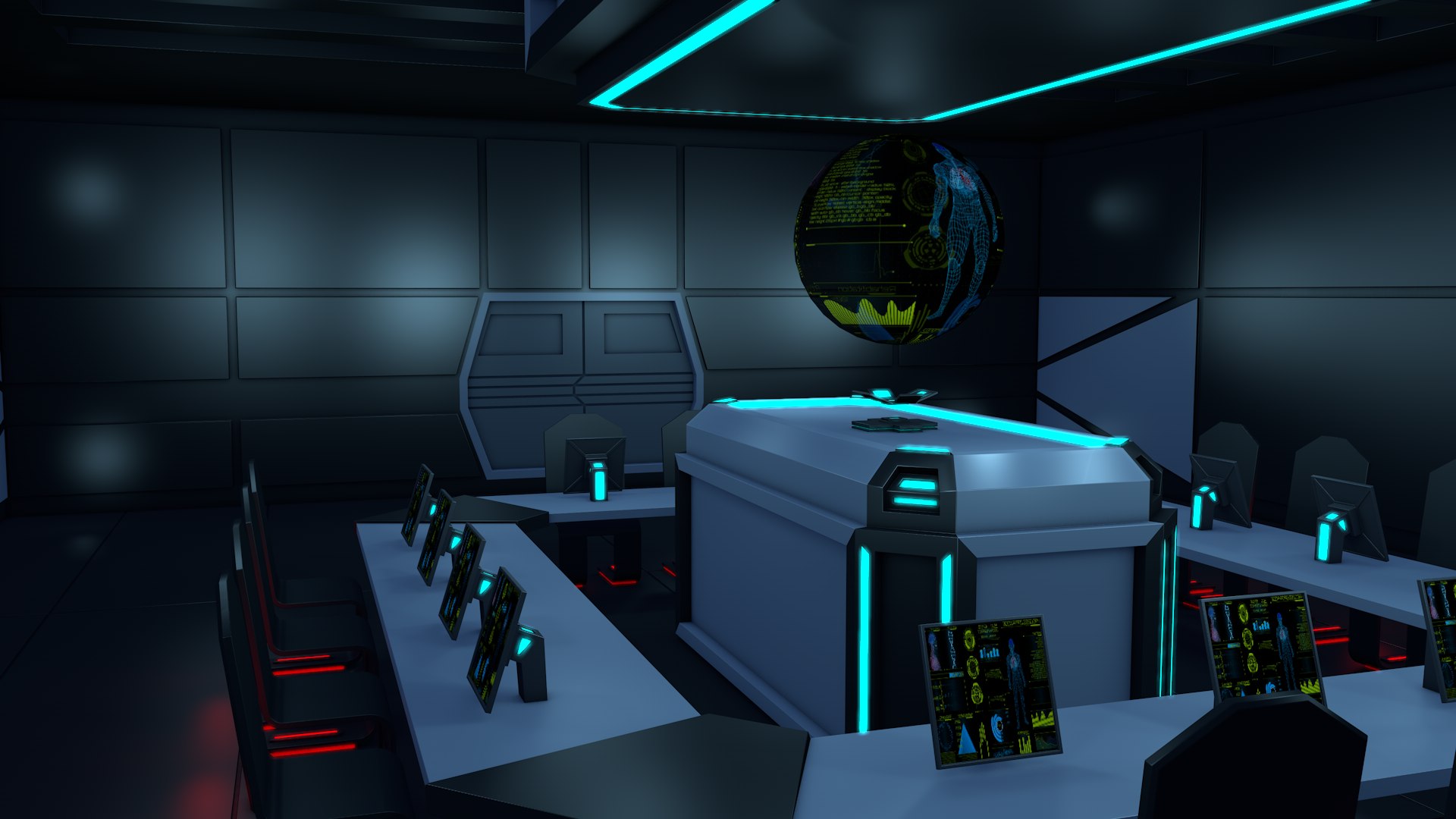 Sci Fi Black Room 3D Model - TurboSquid 2339917