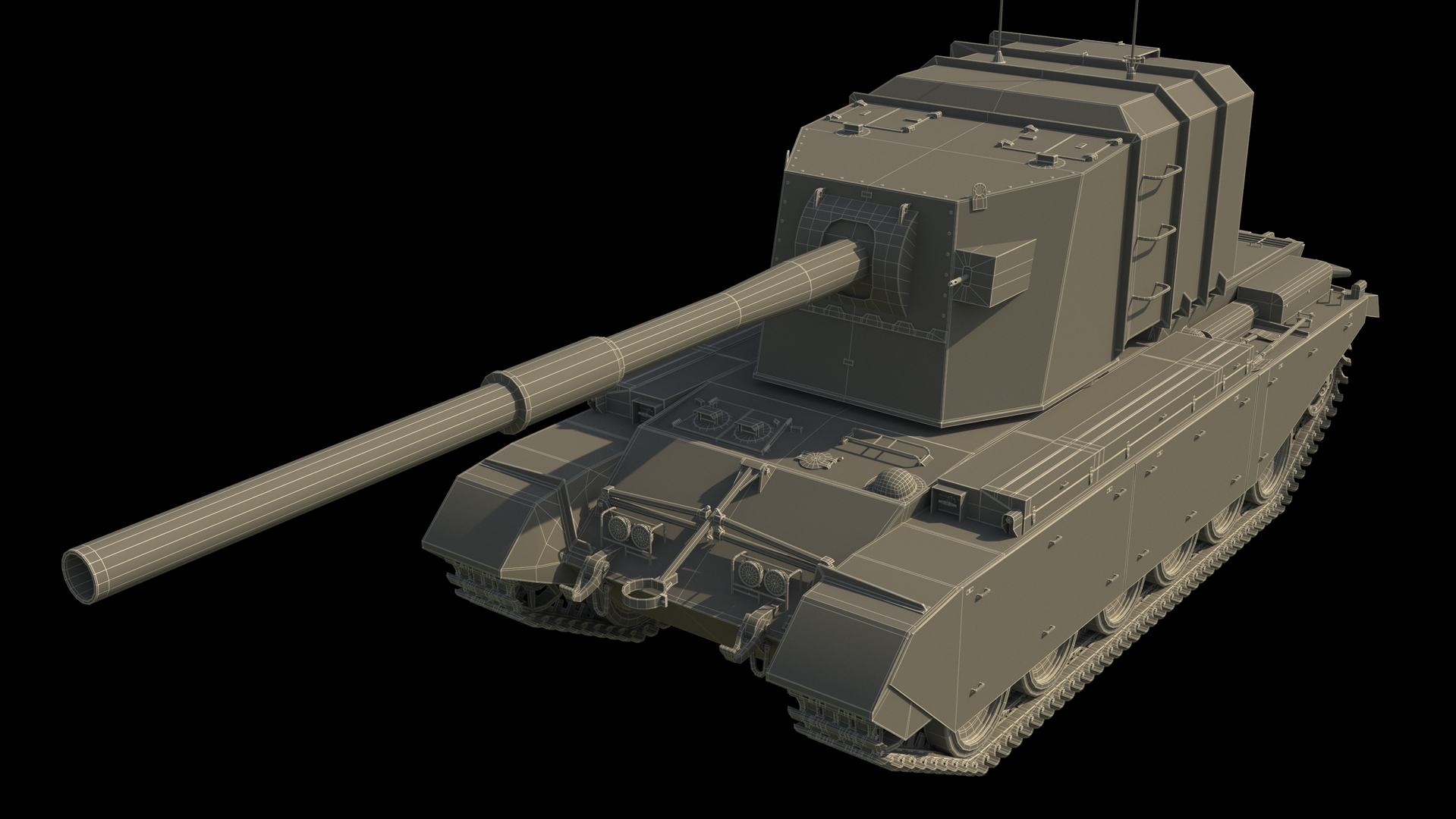 3D british heavy tank fv4005 model - TurboSquid 1655830