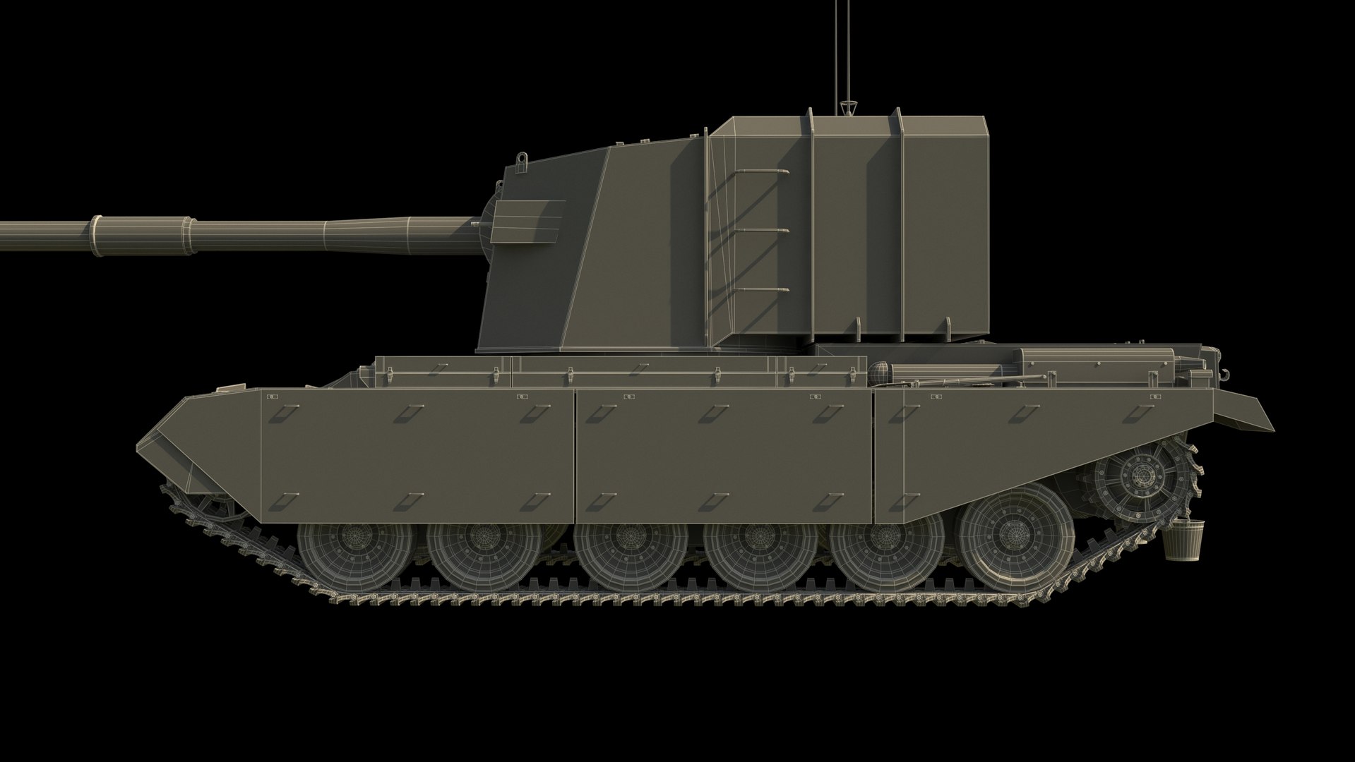 3D British Heavy Tank Fv4005 Model - TurboSquid 1655830