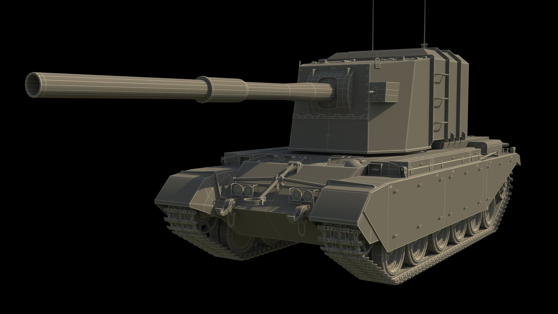 3D British Heavy Tank Fv4005 Model - TurboSquid 1655830