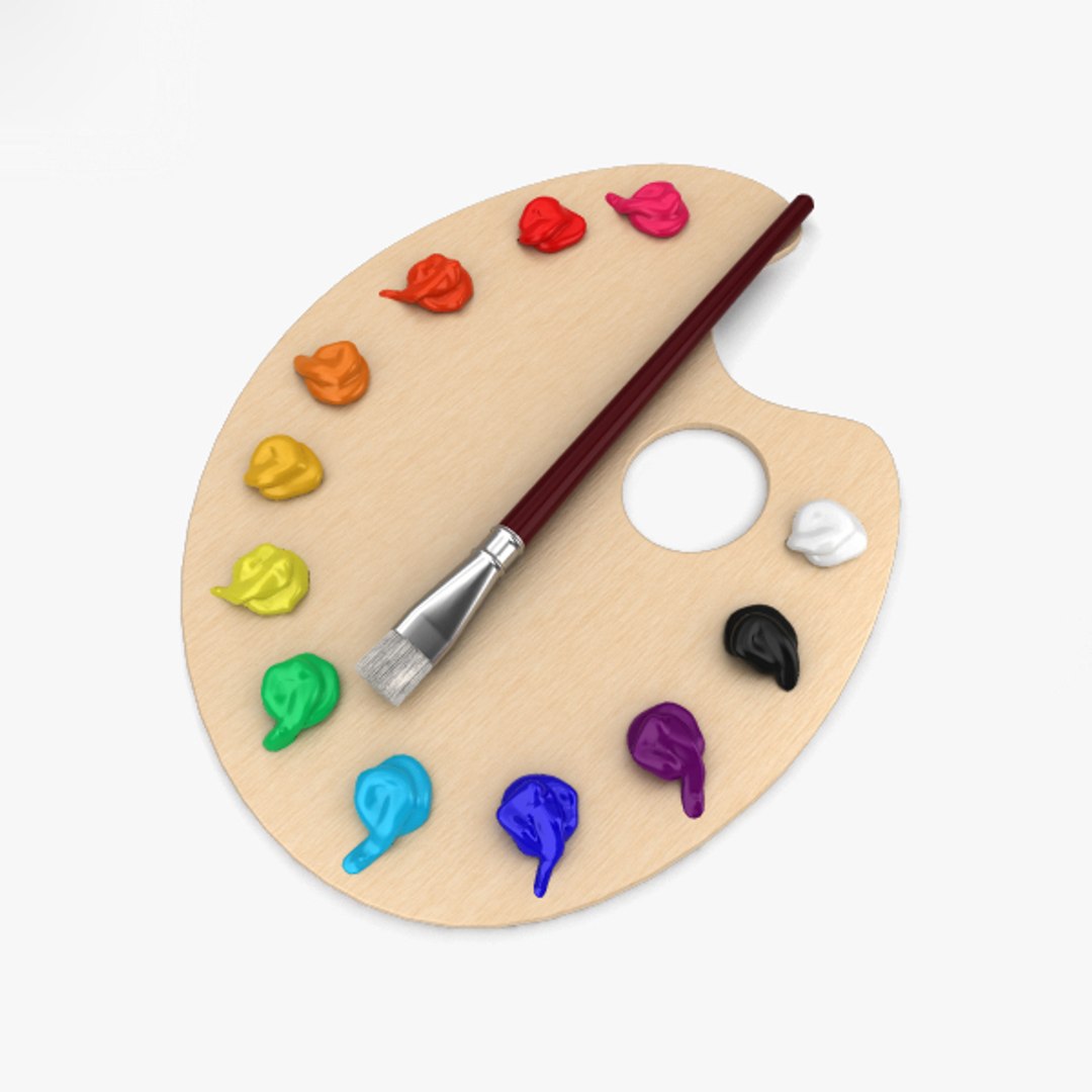 Paint palette 3D model - TurboSquid 1395561