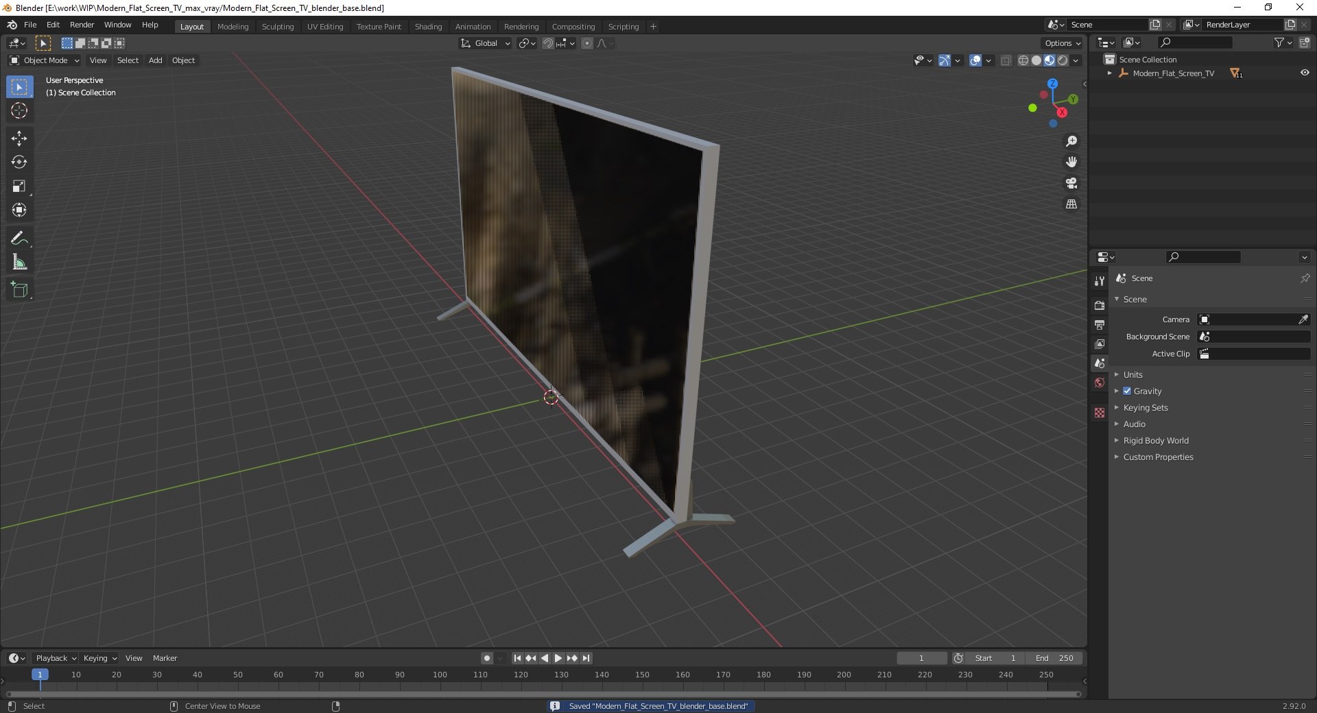 Modern Flat Screen TV 3D - TurboSquid 2264715