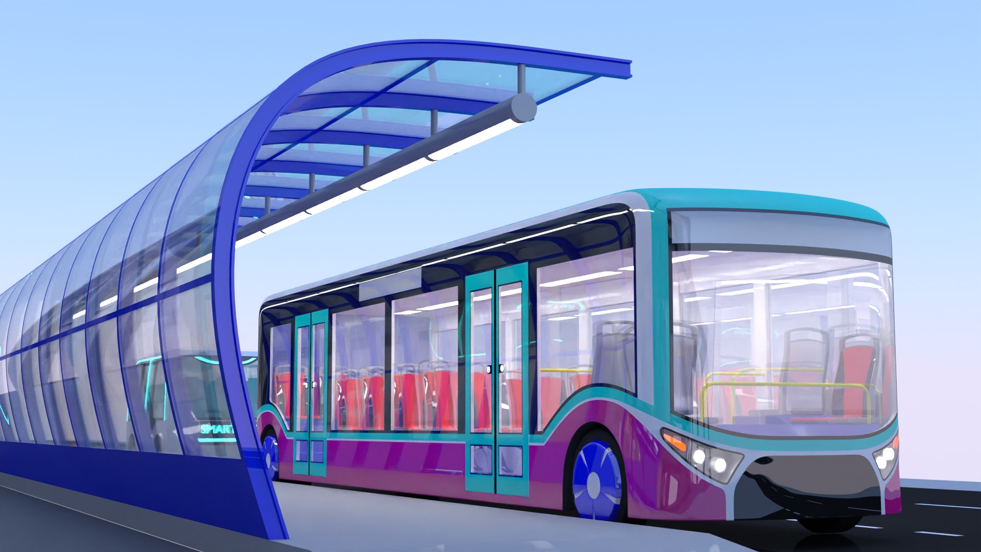 3D Monorail And Bus Station - TurboSquid 2190441