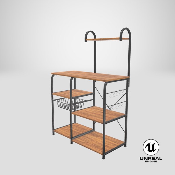 3D model vintage kitchen bakers rack - TurboSquid 1576885