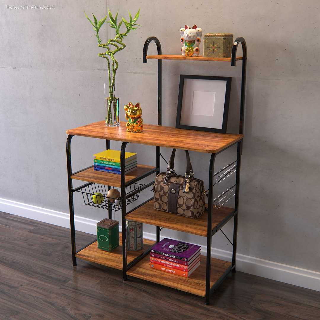 3D Model Vintage Kitchen Bakers Rack - TurboSquid 1576885