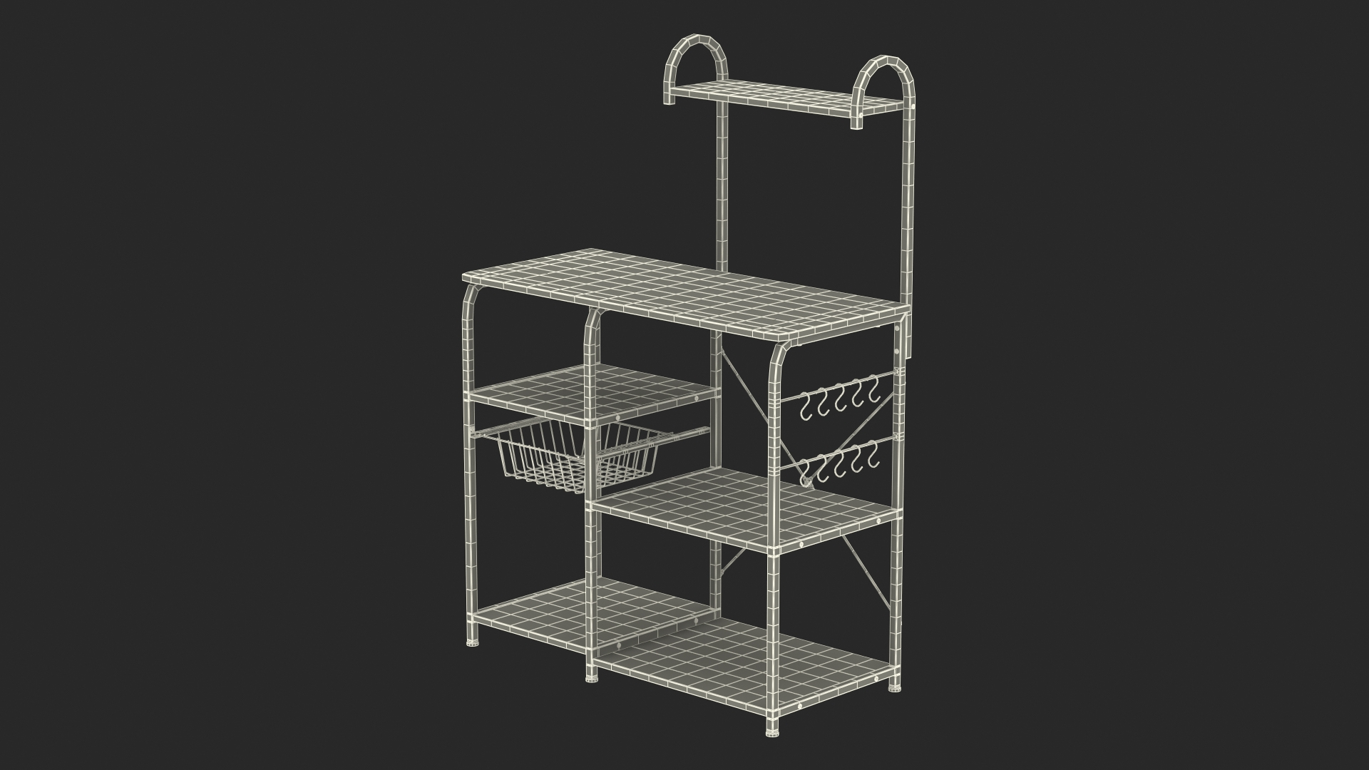 3D Model Vintage Kitchen Bakers Rack - TurboSquid 1576885