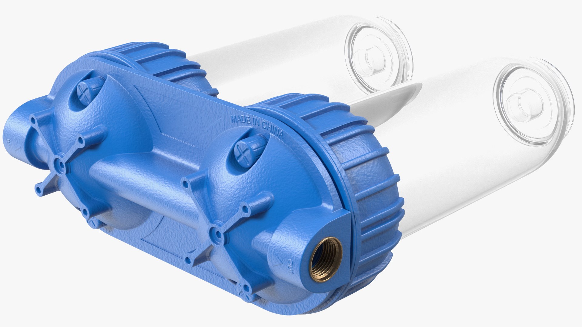 Dual Stage Water Filter Housing Transparent 3D Model - TurboSquid 1735226