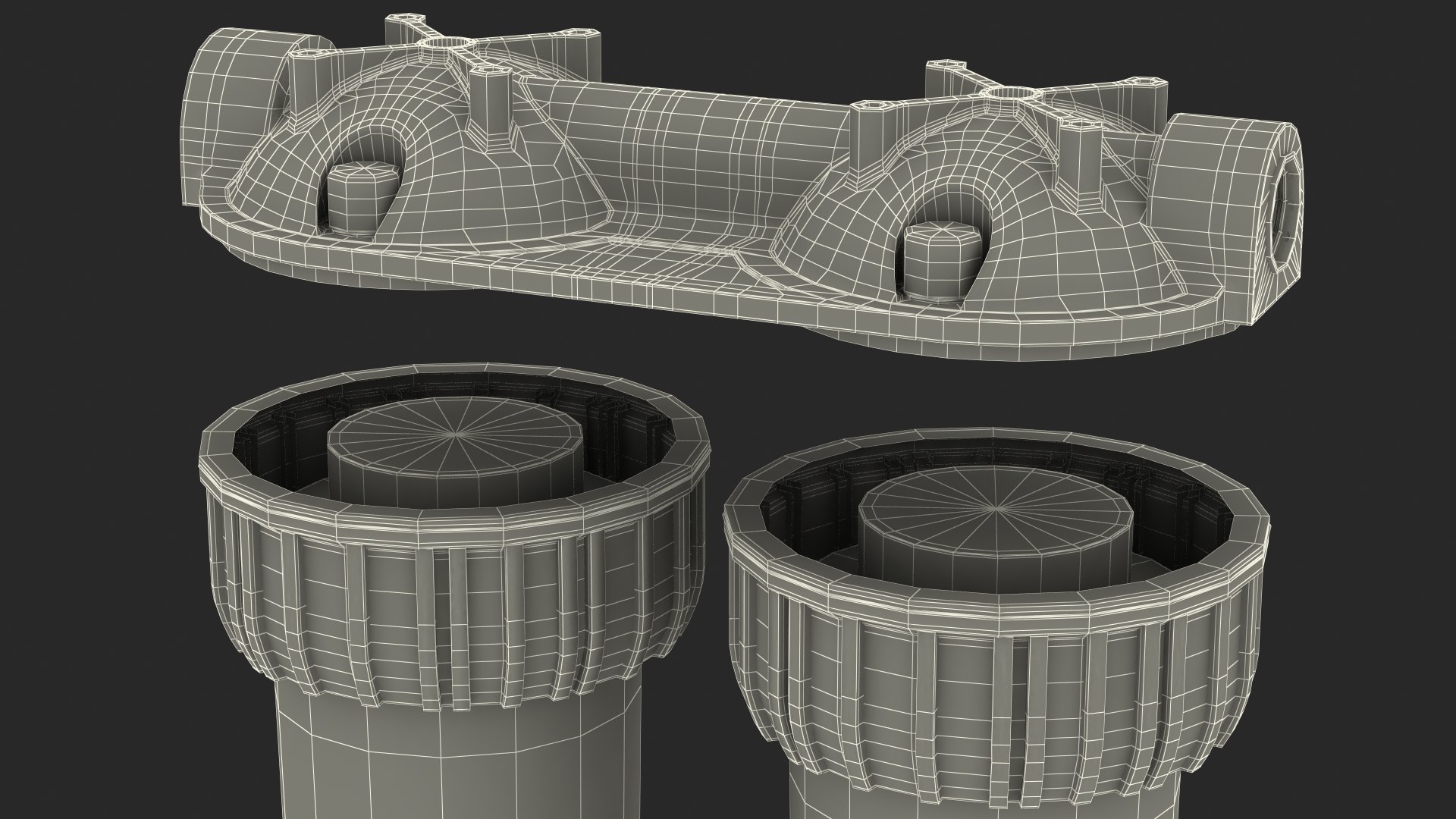 Dual Stage Water Filter Housing Transparent 3D Model - TurboSquid 1735226