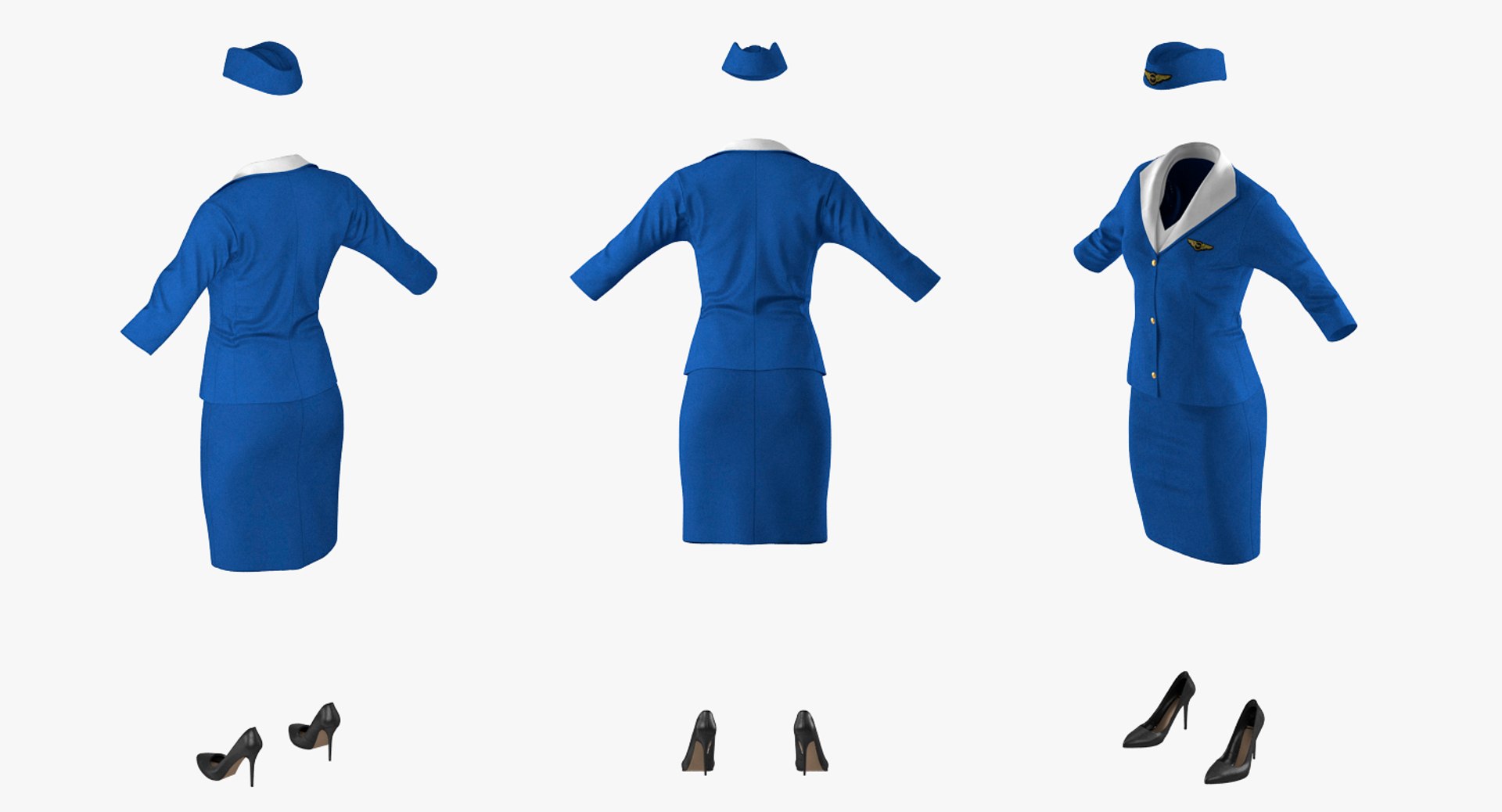 Stewardess Uniform Model - TurboSquid 1151280
