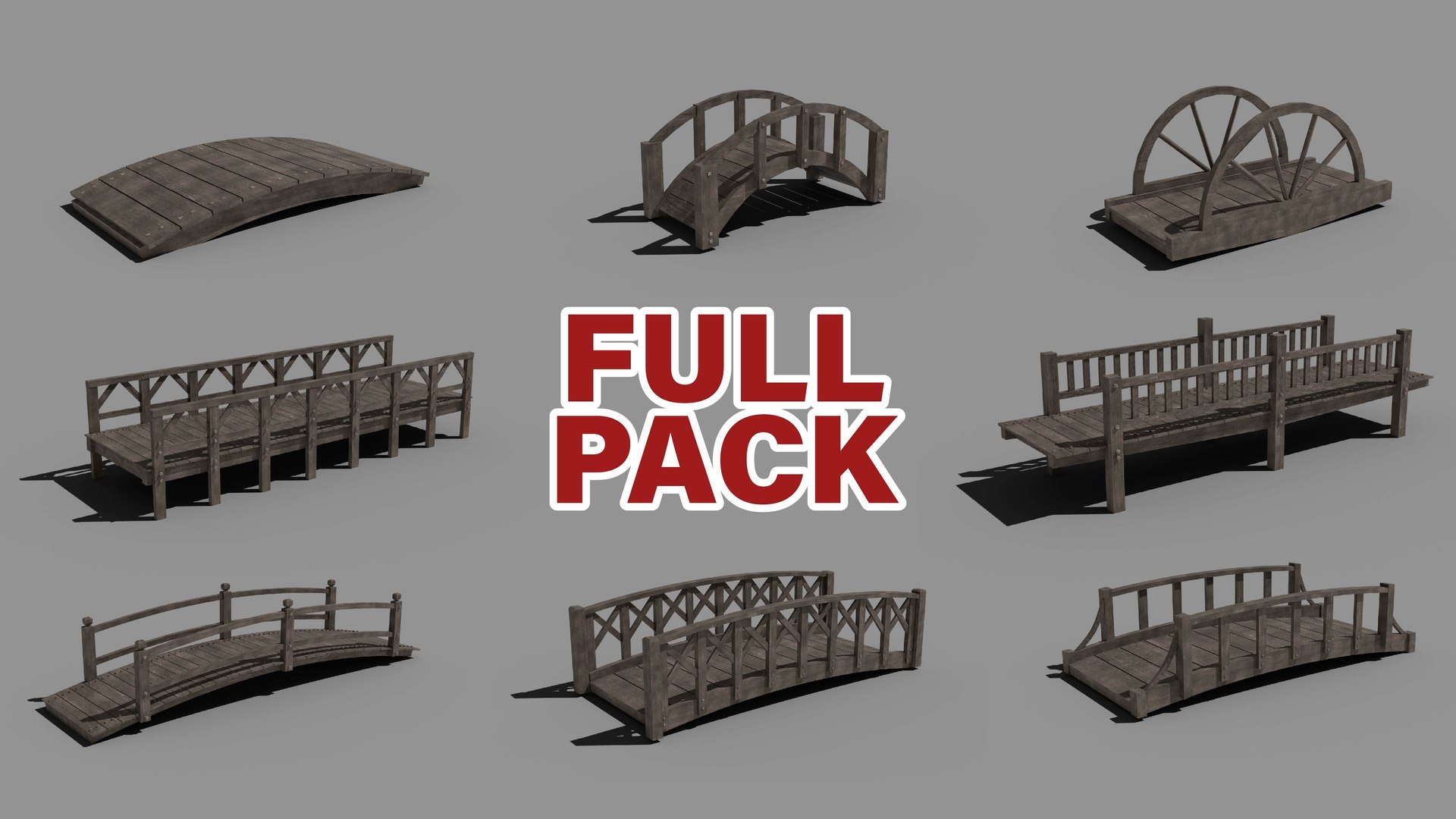 3D Bridge Old Wooden Model - TurboSquid 2328375