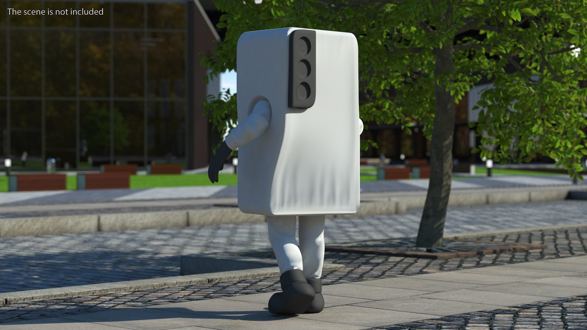 3D Smiling Mascot Character Mobile Phone Walking Model - TurboSquid 2073163
