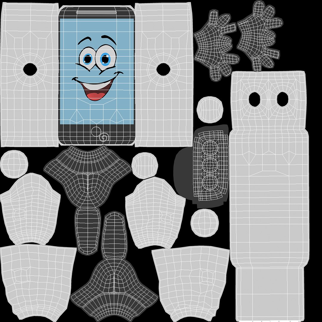 3D Smiling Mascot Character Mobile Phone Walking Model - TurboSquid 2073163