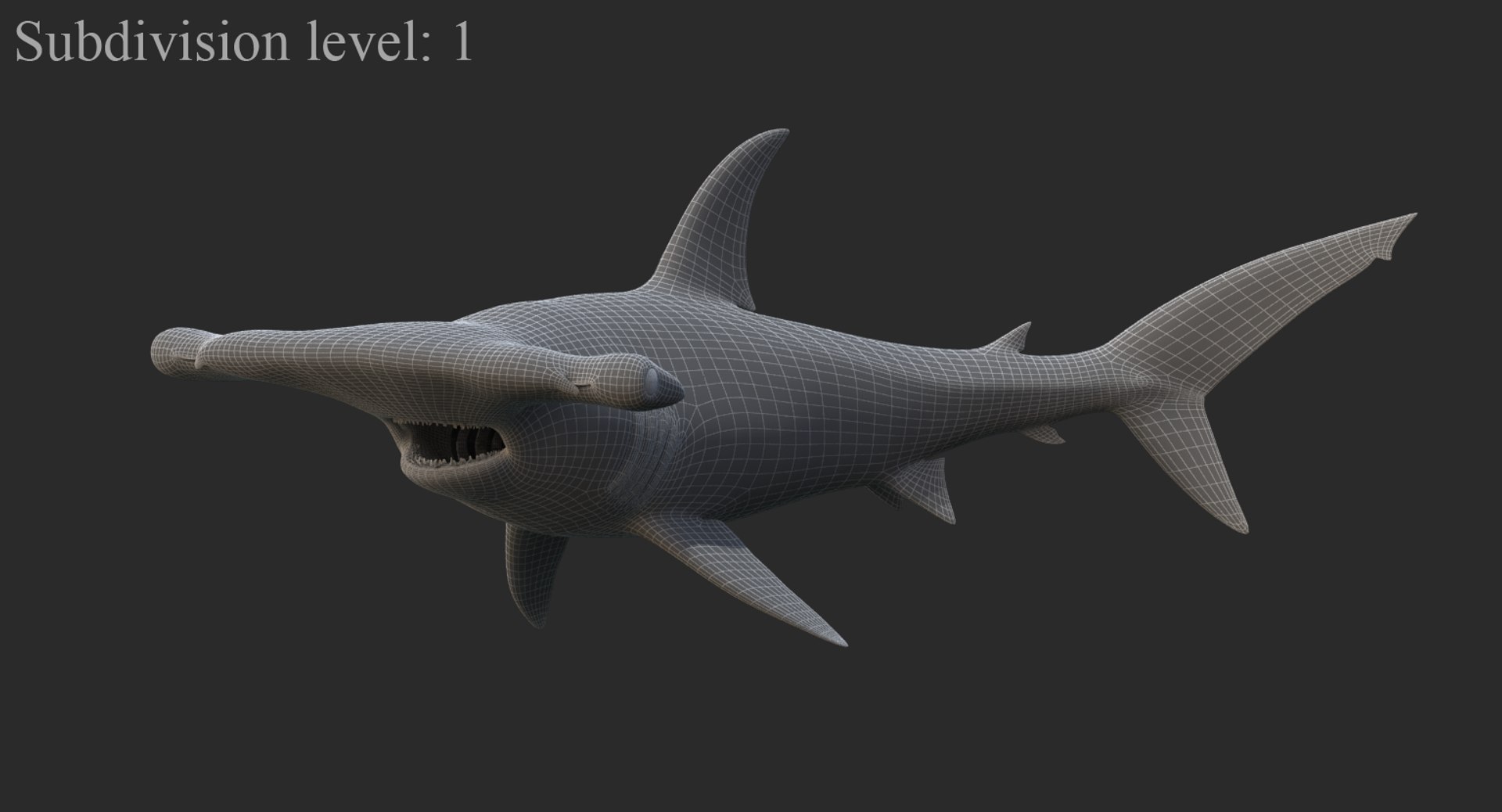 realistic hammerhead shark rigged 3d max