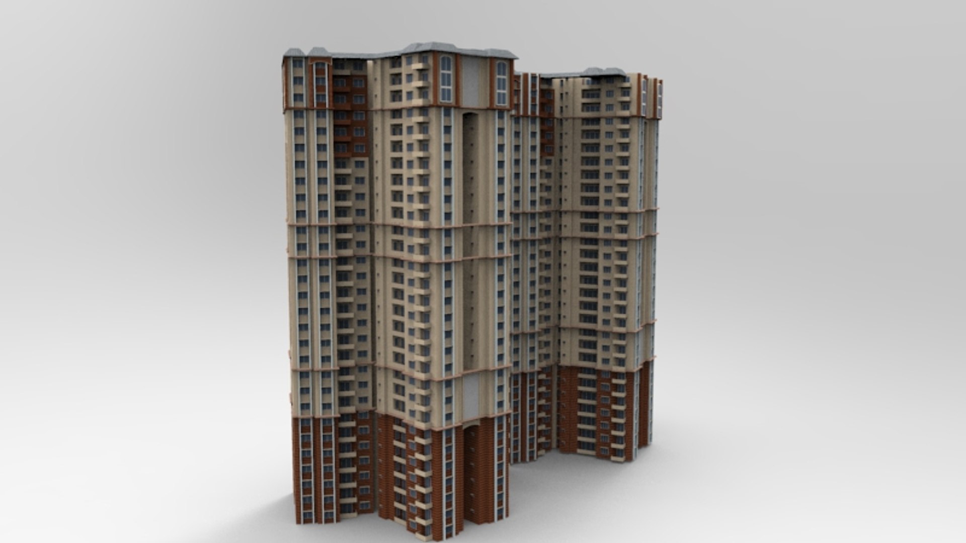 Multi-storied Building Model - TurboSquid 1201698