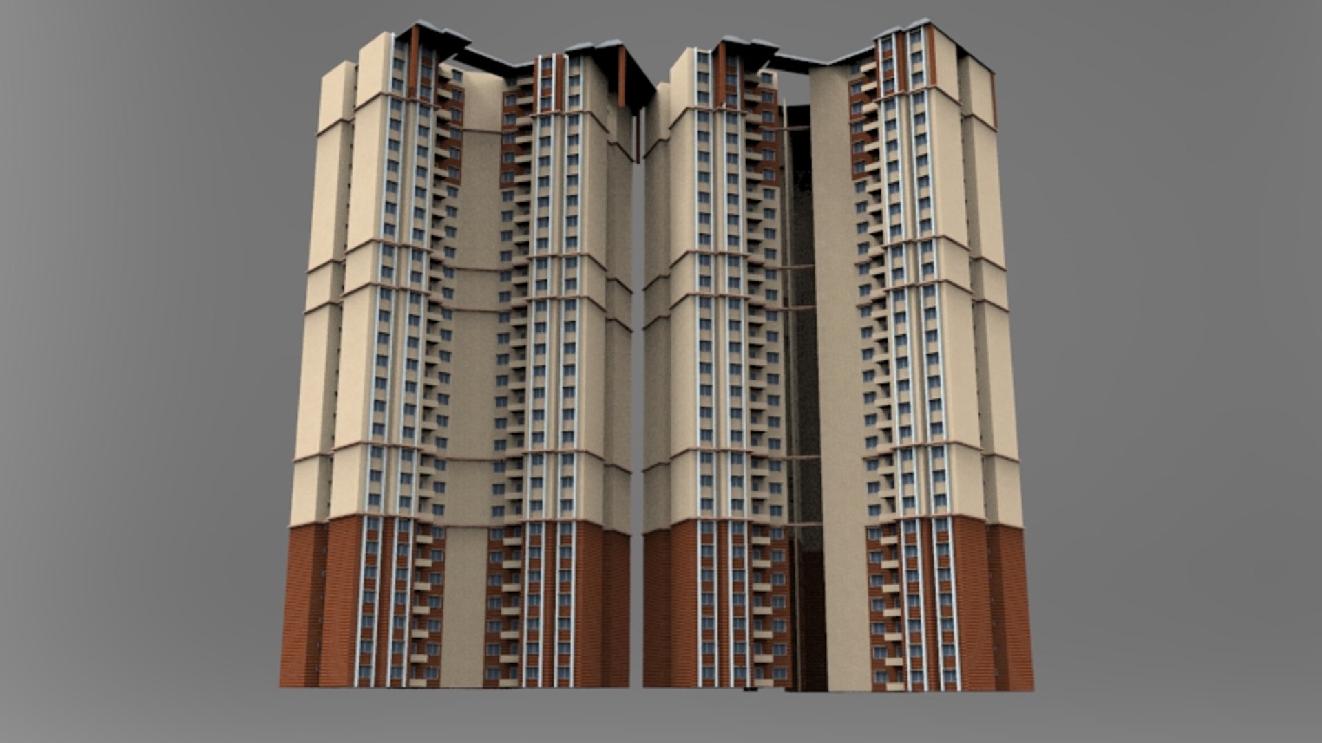 Multi-storied Building Model - TurboSquid 1201698