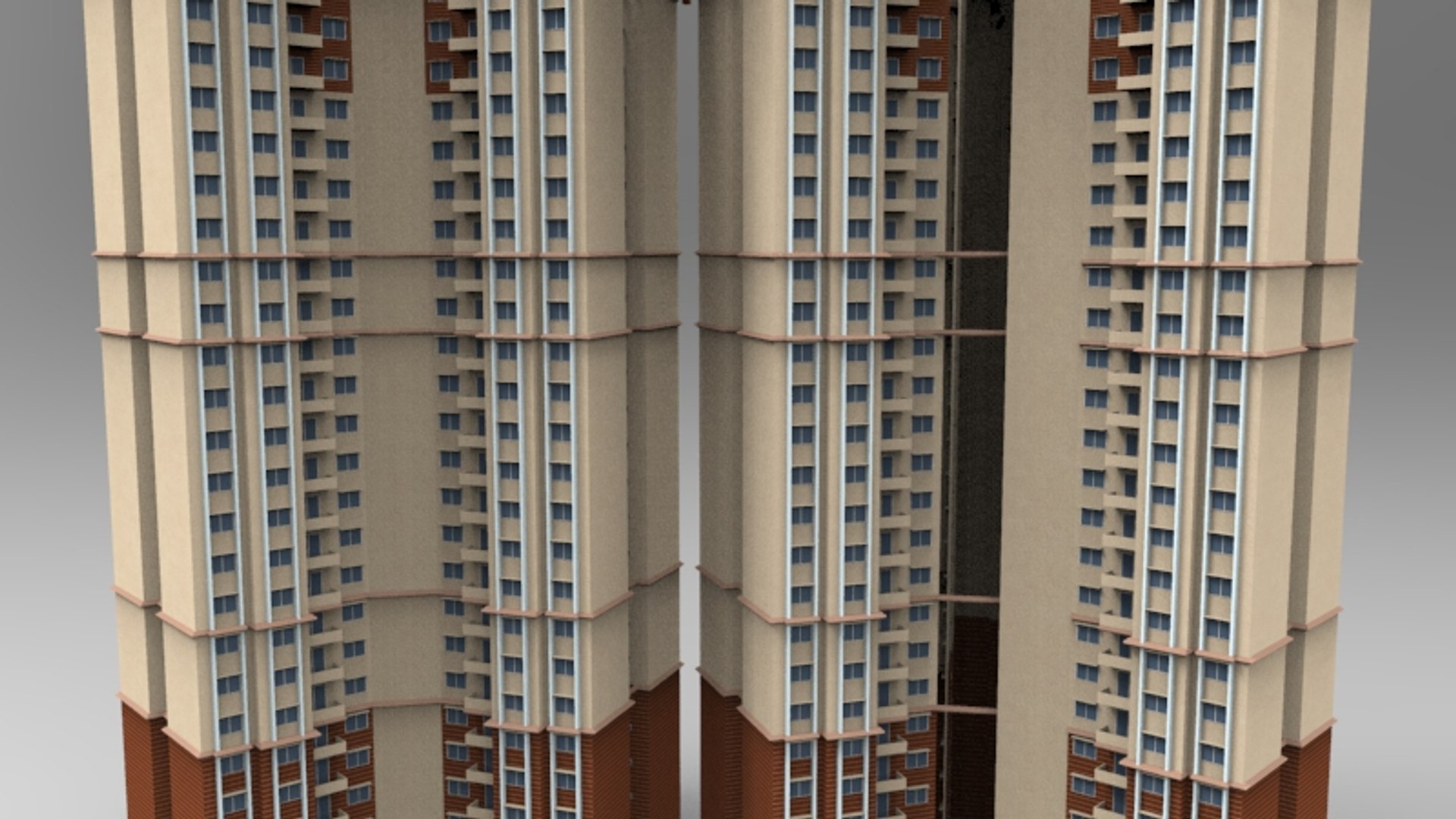 Multi-storied Building Model - TurboSquid 1201698
