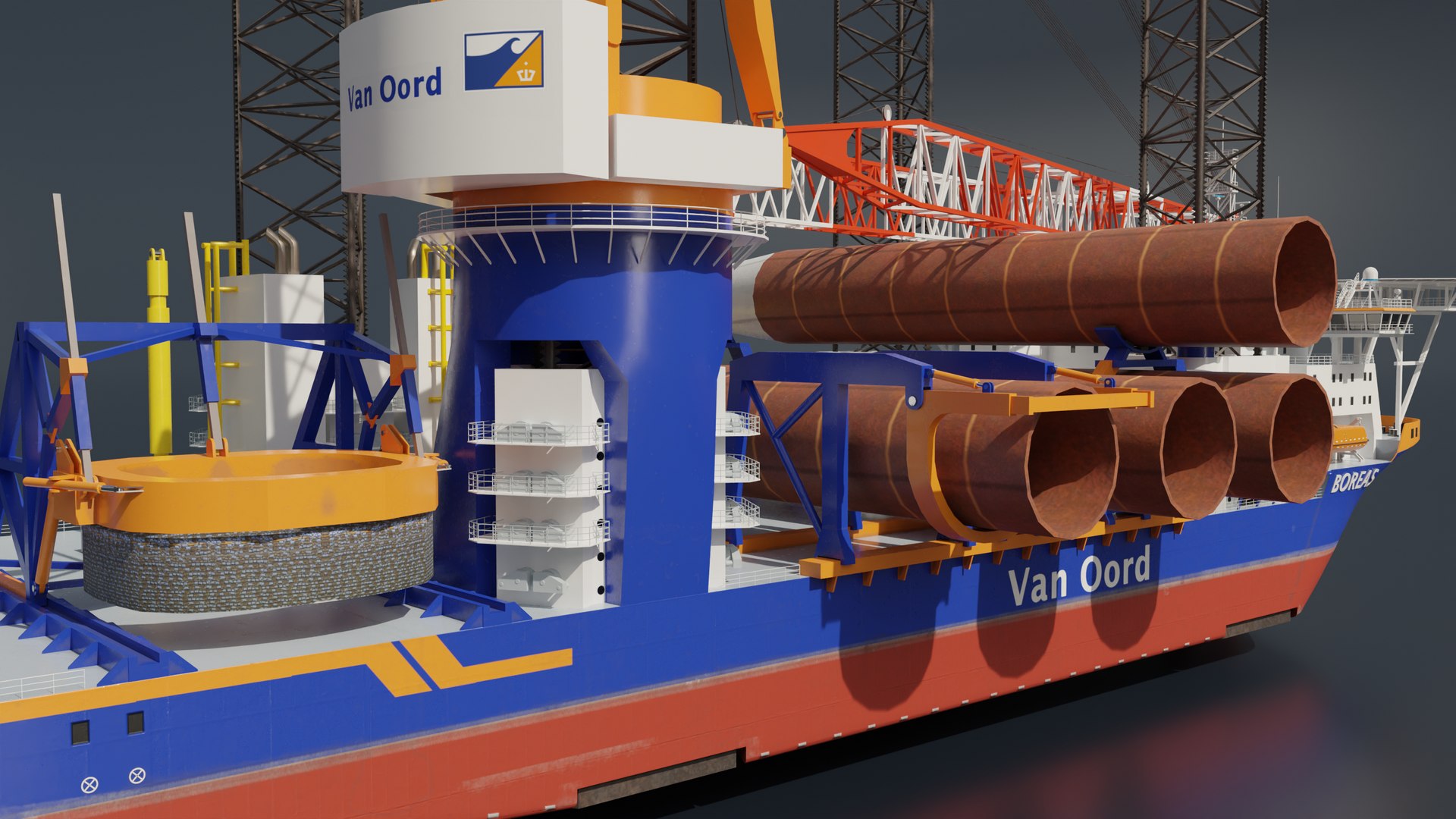 Offshore Installation Vessel 3D - TurboSquid 2271511
