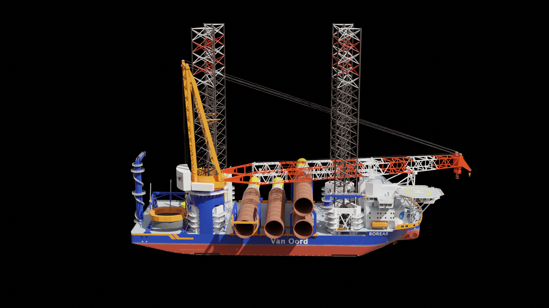 Offshore Installation Vessel 3D - TurboSquid 2271511