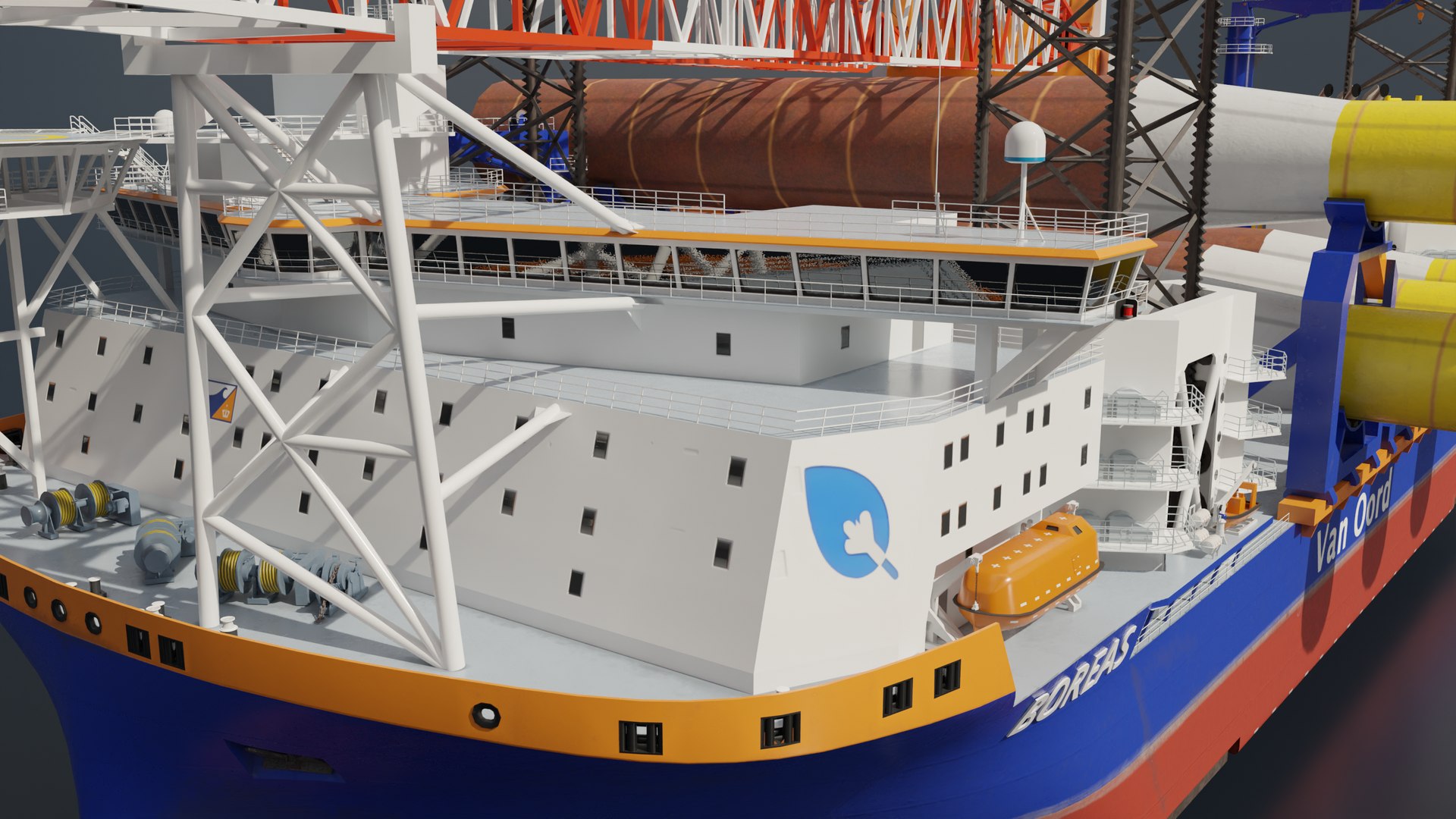 Offshore Installation Vessel 3D - TurboSquid 2271511