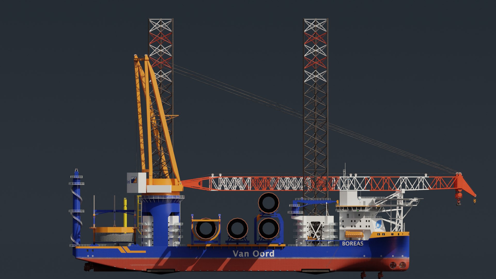 Offshore Installation Vessel 3D - TurboSquid 2271511