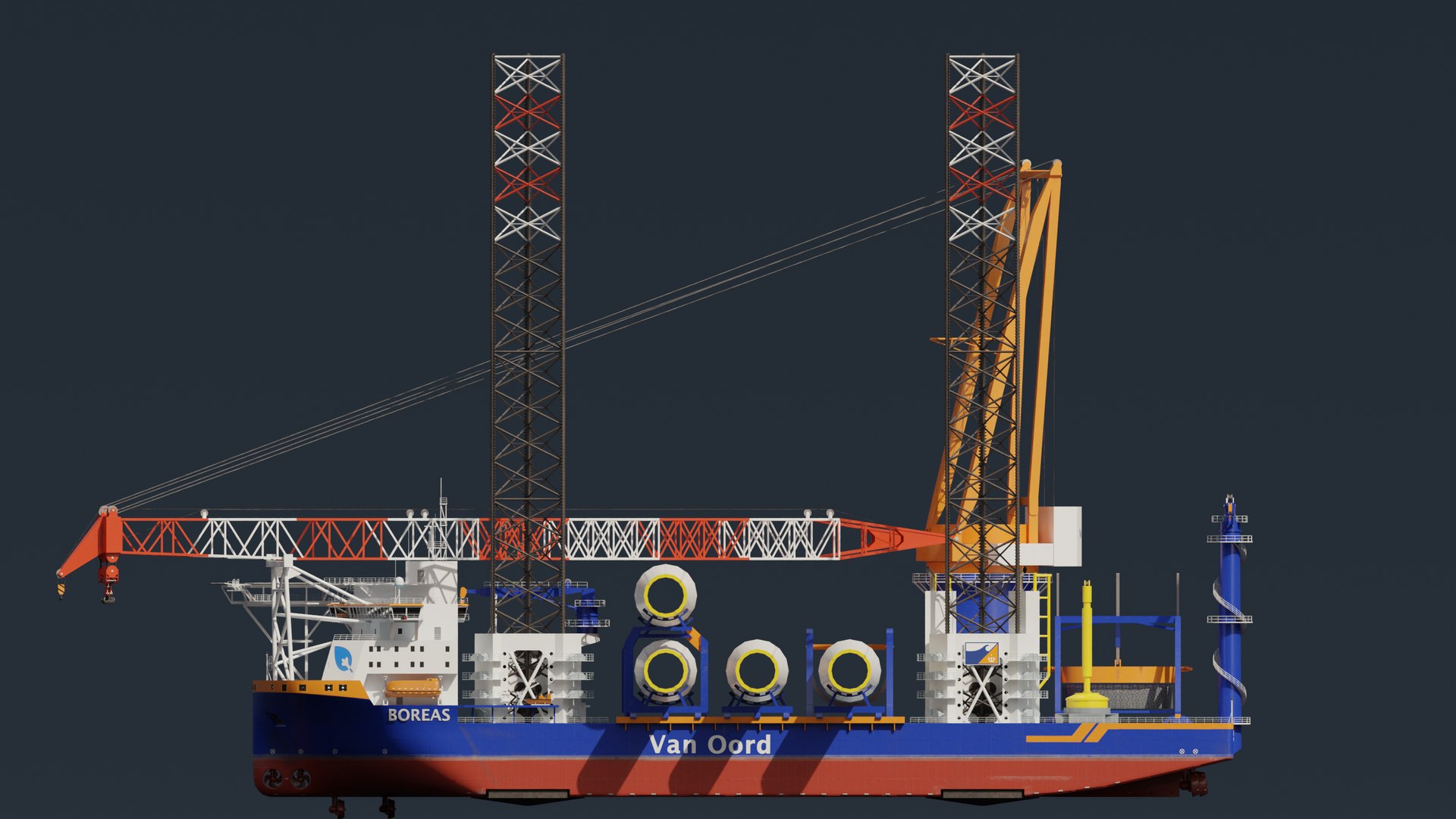 Offshore Installation Vessel 3D - TurboSquid 2271511