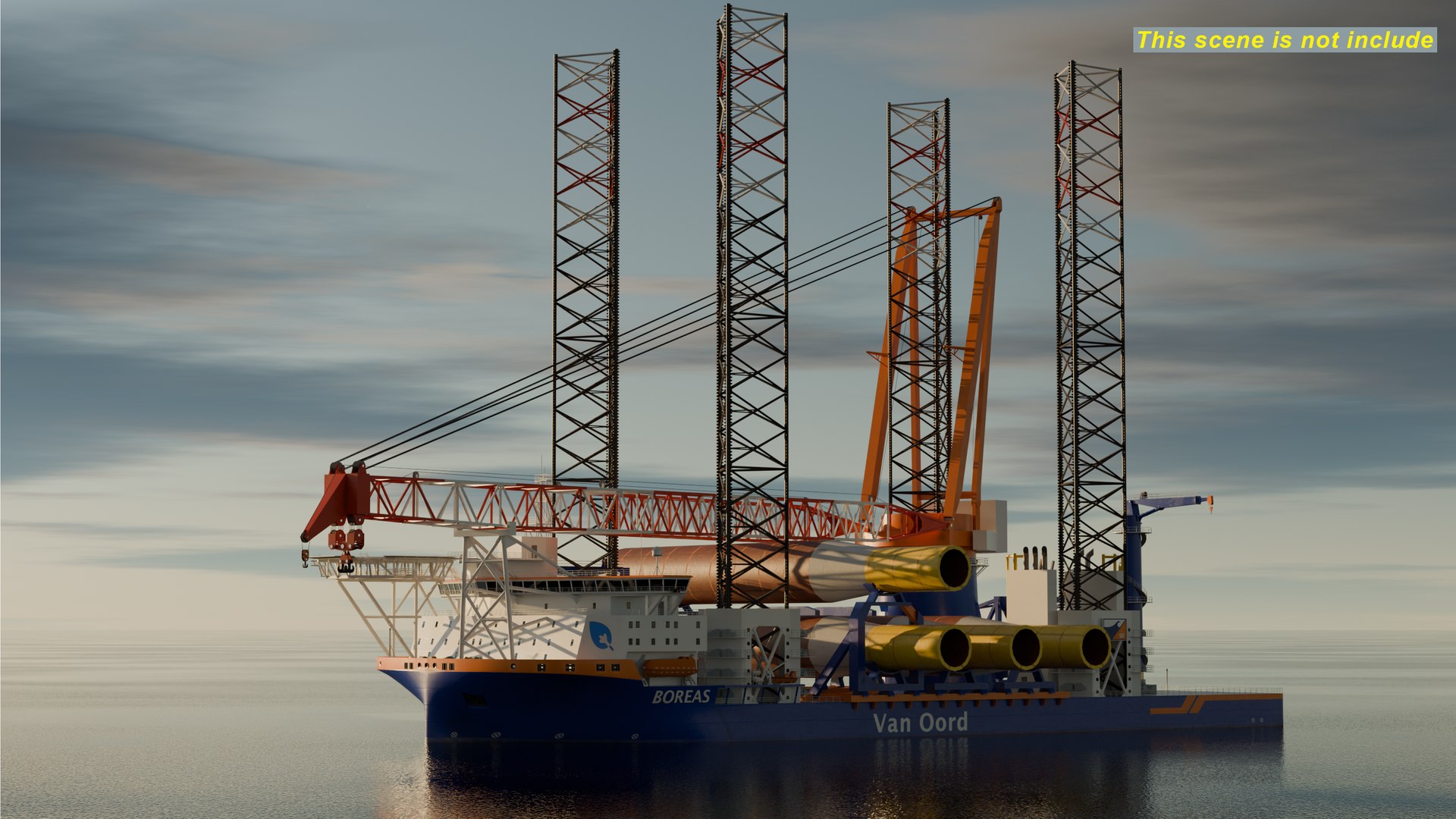 Offshore Installation Vessel 3D - TurboSquid 2271511