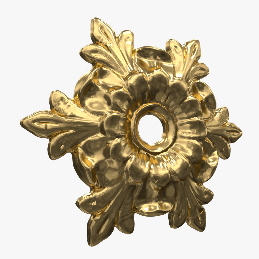 3D Ceiling Sockets Gypsum Plaster DR130 model - TurboSquid 2014441