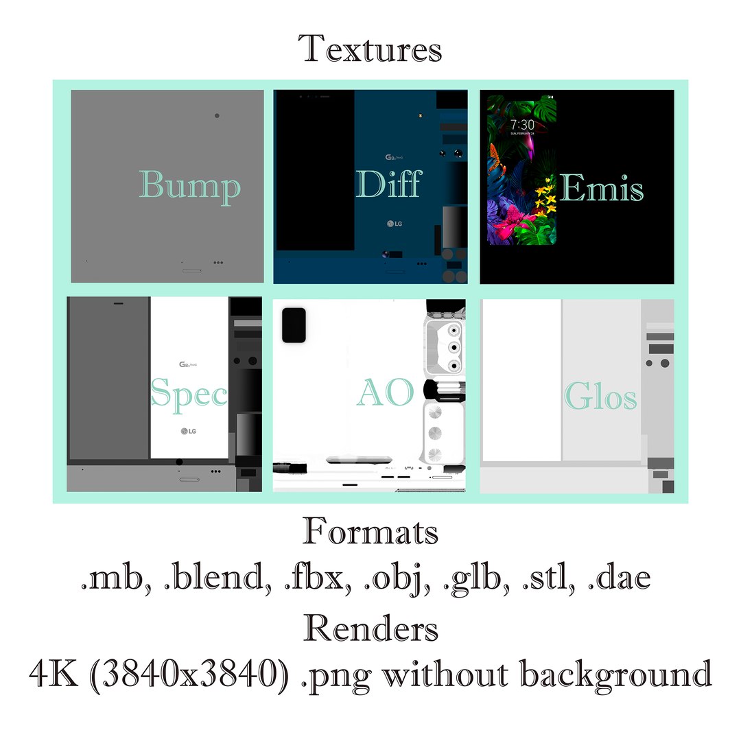 LGG8sThinQMirrorTeal 3D Model - TurboSquid 2184247